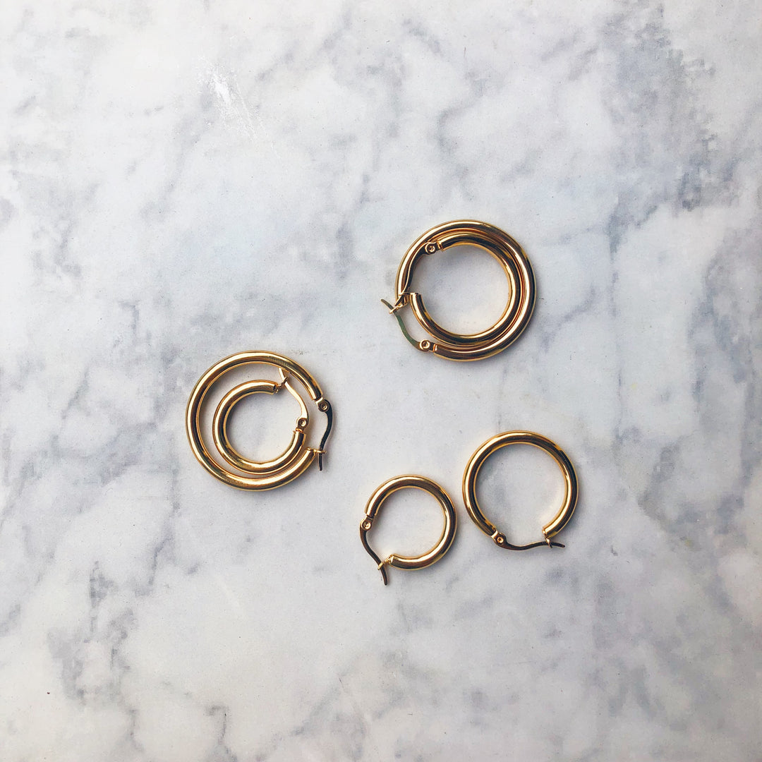 Thick Circle Hoop Earrings – pulserasbykim